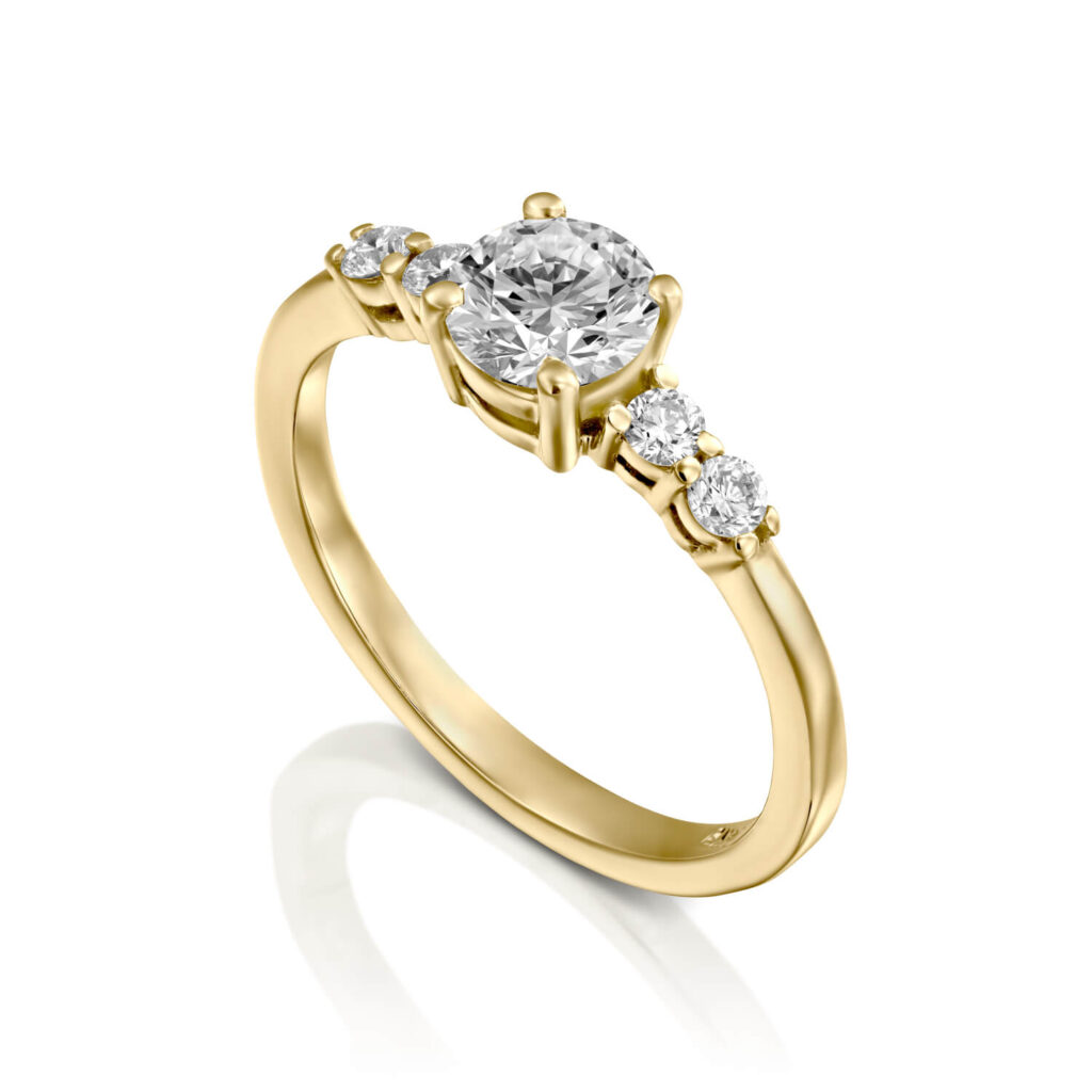 Five Stone Diamond Engagement Ring - nature shiny