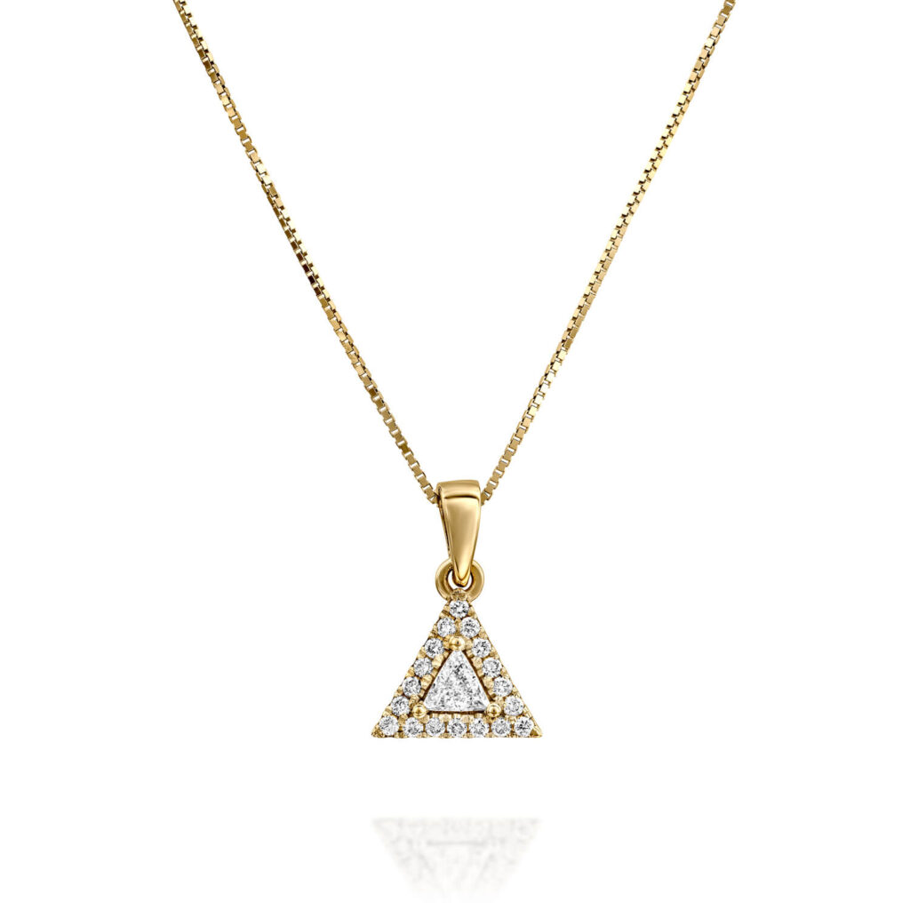 Halo Triangle Diamond Necklace - nature shiny